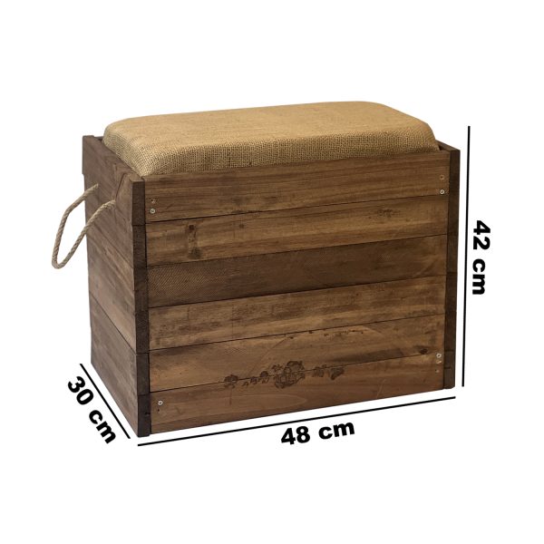 Sandıklı Puf Bank Ahşap Puf Sandalye Puf Koltuk 5080 - Weblonya