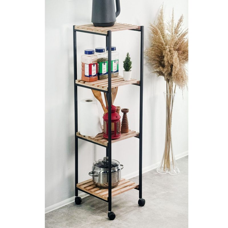 Mutfak Rafı Dolap Çok Amaçlı Dolap Tekerlekli Raf 1250 - Weblonya