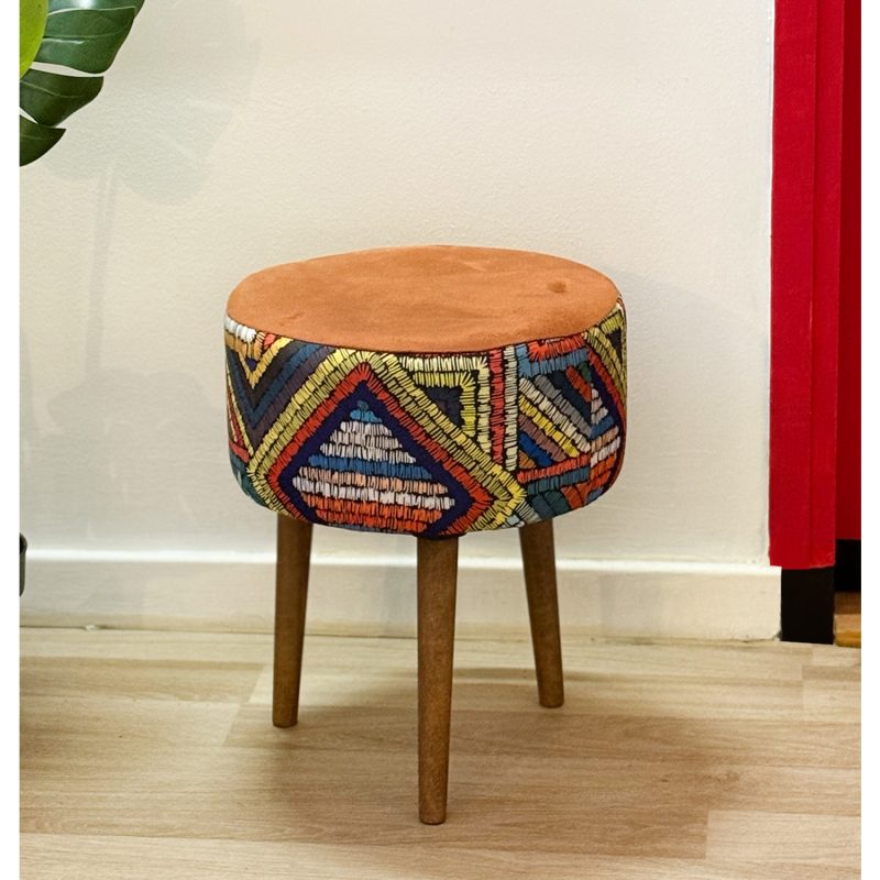 Desenli Puf Sandalye 3 Ayaklı Puf Koltuk 5511 - Weblonya