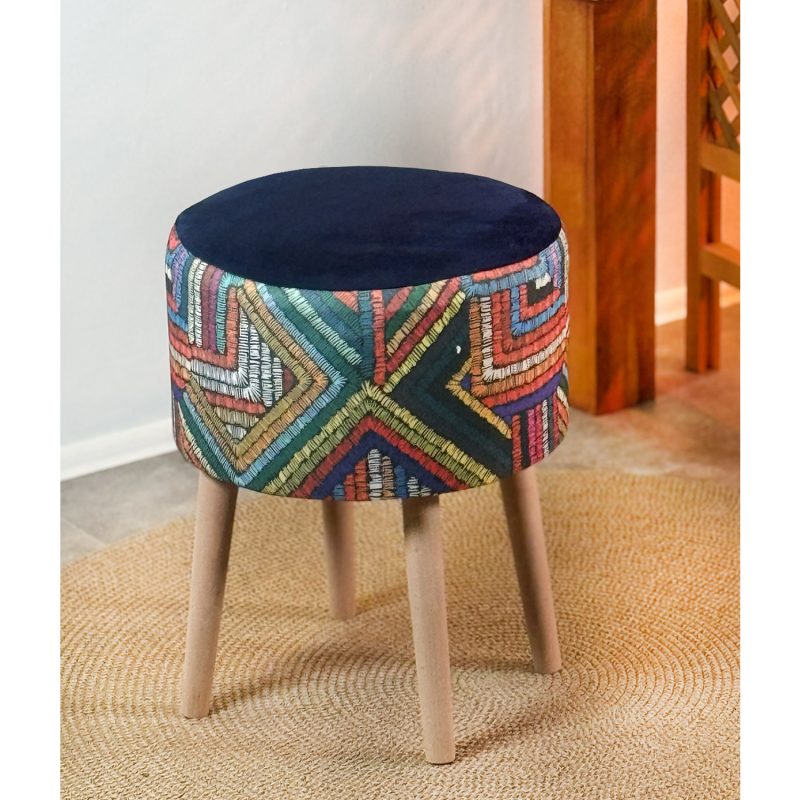 Desenli Puf Sandalye 4 Ayaklı Puf Koltuk 5511 - Weblonya