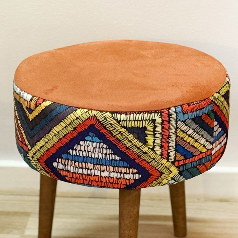 Desenli Puf Sandalye 3 Ayaklı Puf Koltuk 5511 - Weblonya